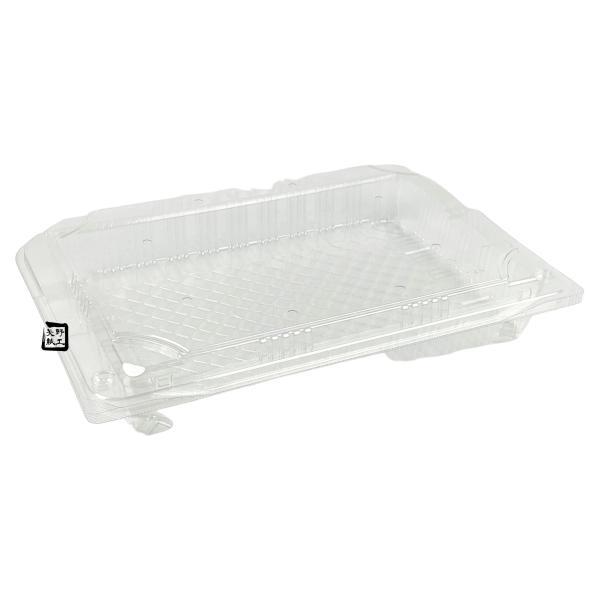 ※ご注意ください※個人宅配送不可の為、お届け先住所に農園名、店舗名、営業所名等屋号が必須となります。規格：281×182×高さ46(本体34+蓋12)mm材質：エコAPET仕様：ボタン嵌合、サイドダクト有色・柄：透明メーカー：エフピコチュー...