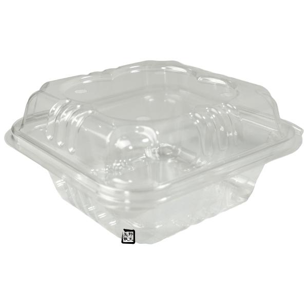 規格：113(内寸100)mm×113(内寸100)mm×高さ56mm材質：OPS仕様：嵌合、4穴開き重量/枚：6.7gメーカー：信和株式会社1ケース：100個×12袋入り●目安●ミニトマト約200〜230g