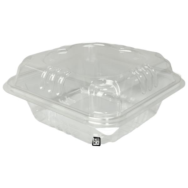 規格：140(内寸120)mm×140(内寸120)mm×高さ62mm材質：OPS仕様：嵌合、4穴開き重量/枚：11.1gメーカー：信和株式会社1ケース：50個×16袋入り●目安●ミニトマト・チェリー約320〜350g