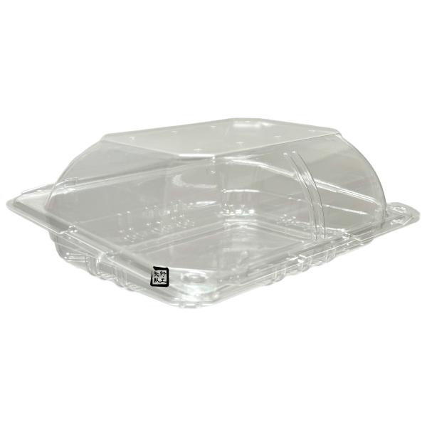 規格：長辺163(146)mm×短辺122(106)mm×高さ58mm※()は内寸材質：OPS 8穴あき ボタン嵌合重量/枚：12gメーカー：信和株式会社1ケース：100枚×6袋入り●目安●ミニトマト270〜320g用