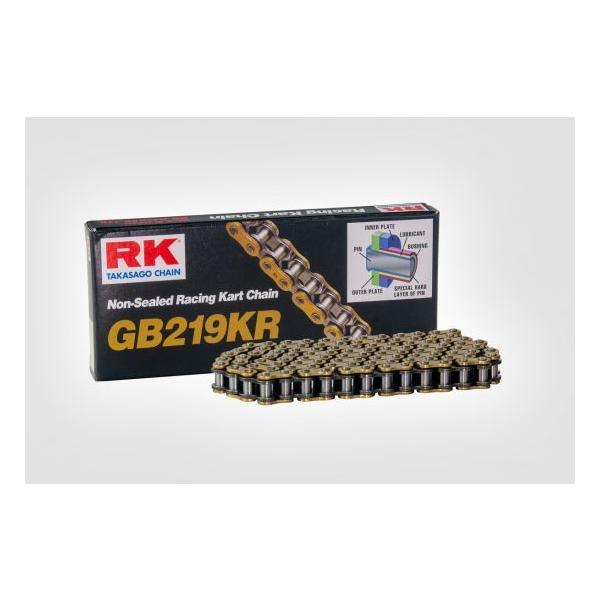 GB219KRは廉価なノンシールチェーンで低出力・ホビーユーザー向けとして1990年代末に開発販売されたチェーンです。レース目的により使い分けてください。※本製品はシールチェーンより寿命が短いことを留意の上ご使用ください。