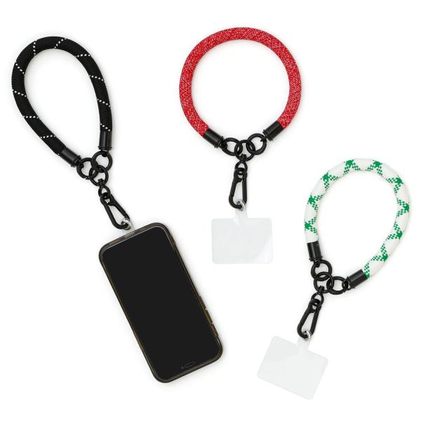 太さ10mmの丈夫なパラコードを使用したスマホ用ハンドストラップです。普段お使いのスマホケースに透明のアタッチメントを挟み込むだけで簡単にセットできます。サイズ：本体 / 幅9.5 × 高さ1.0 × 奥行18.0 (cm)素材：［ストラッ...