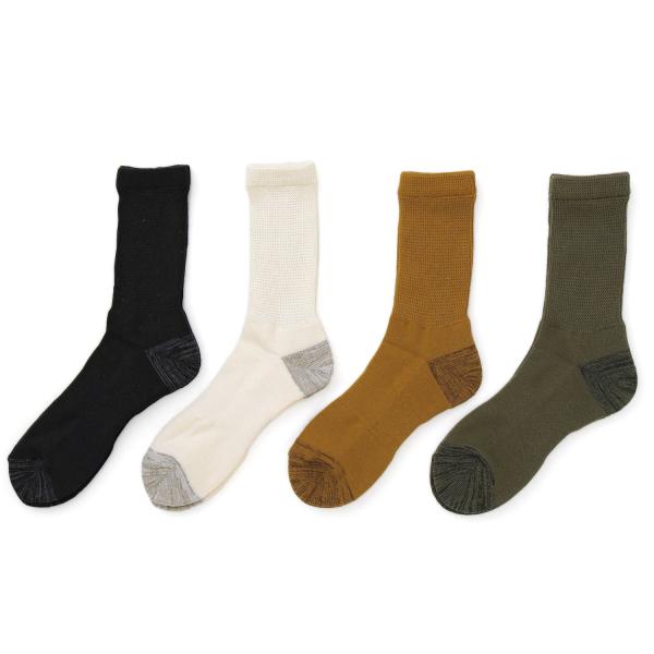 メンズブランドFUJITOのデザイナー藤戸剛による靴下ブランド OBSCURE SOCKS（オブスキュアソックス）のMELIA(メリア)。ミリタリーソックスの雰囲気をミドルゲージのパイル編み機で作った靴下。つま先と踵のパイル部分にはナイロン...