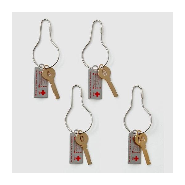 A、B、O、ABと血液型を刻印した真鍮製のキープレート。それぞれの血液型をお選び下さい。 プレートには輸血の血液型別相性が表記されています。サイズ：パッケージ / 幅9.6 × 高さ6.0 × 奥行2.3 (cm)本体 / 幅3.7 × 高...