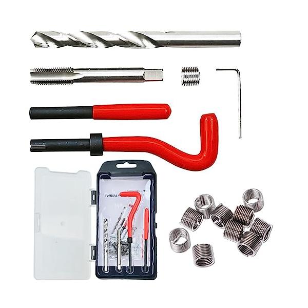 ネジ穴を再生することができる、リコイルキット。車やバイクの整備やカスタムの際にネジを締めすぎでネジ山を潰してしまったり、金属の劣化でボルトを中に残して折れてしまったなどの困りごとを解決できます。自動車の部品やボルトすべり、電子機器などに適用...