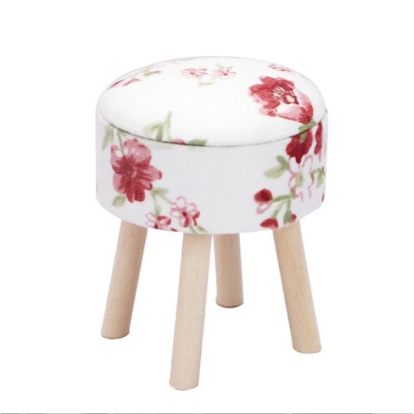 ※お急ぎの場合は、ご注文時に※※＜宅配便＞をご選択ください（有料）※ミニチュア雑貨 スツール　シルバニアの家具の実寸とほぼ同じスケール感ですのでシルバニアにもお使い頂けそうです※小物・家具は付属しません素材：木 布サイズ： 約直径40×51...