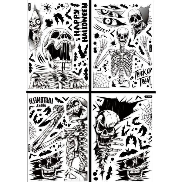 ※お急ぎの場合は、ご注文時に※※＜宅配便＞をご選択ください（有料）※ハロウィン　ウインドステッカー　４タイプおどろおどろしいハロウィンウインドステッカーショーケース、ガラスや窓に貼る面白いステッカーですパーティーを盛り上げるグッズです※ガラ...