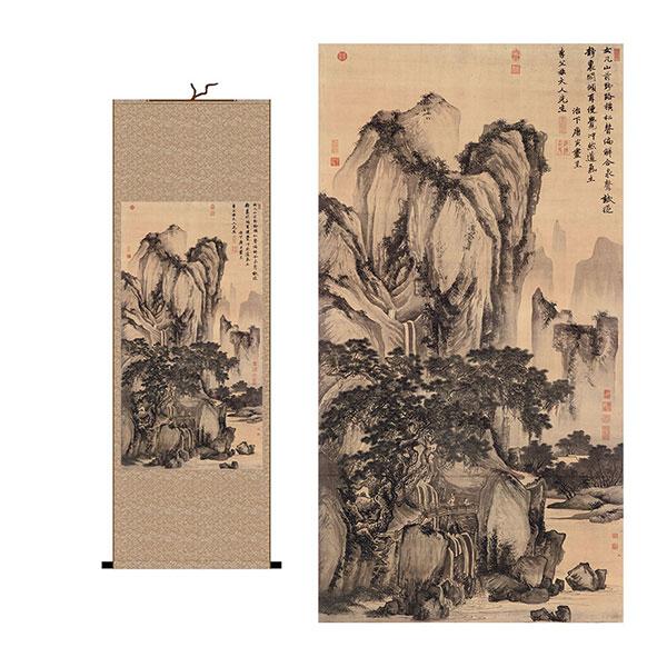 普通郵便送料無料配送方法から普通郵便をご選択頂くと送料無料でお届け致します。唐寅 山路松声図 掛け軸【サイズ】本体=縦：80約cm×横：約30cm絵=縦：約cm×横：約cm軸棒・軸先=長さ：約cm【素材】合成繊維／木材【タイプ・カラー】