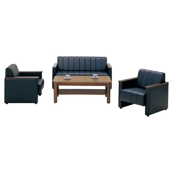 ■張地：ビニールレザー（ブラック）■クッション：ウレタンフォーム■芯材：合板■肘部：木製　ウレタン塗装■脚部：ABS樹脂■サイズ：W720〜1430×D740×H695（SH400）■補足：完成品／サイズ選択【注意事項】※テーブルは参考商品...