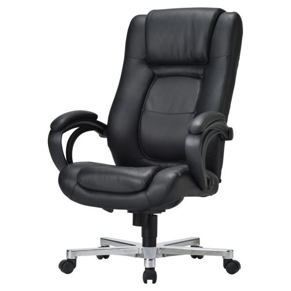 ■背座部：成形合板　ウレタンフォーム■肘部：P.P.樹脂成形品　パッド付■脚部：アルミダイキャストポリッシュ仕上　φ50mmナイロン双輪キャスター■張地：本革（背座全面）＋ビニールレザー■機構：ガス上下機構　上部全体ロッキング　背ロック機構...