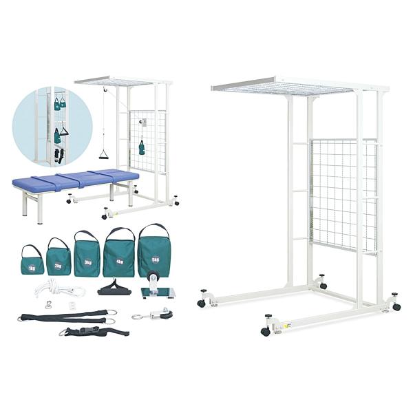 ■カラー：アイボリー粉体塗装■付属品：握環／3個・調節金具／1個・ナイロンテープ／10m・吊滑車／2個・ネット滑車／1個・フック／1個・四肢固定バンド／1個・吊帯／1個・ウェイトバッグ／1〜5kg 各1個■重量：約42kg■サイズ：W100...