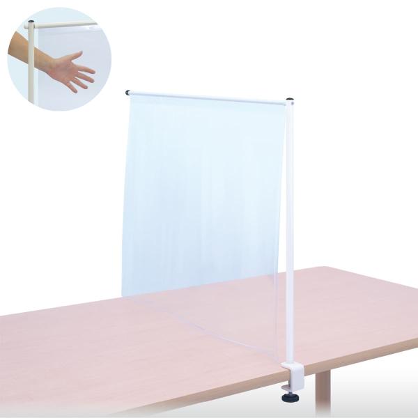 ■シート材質：PVC（塩化ビニル　透明）■重量：約4.6kg■サイズ：W600〜900×H700■補足：お客様組立品／サイズ選択【注意事項】※取付可能テーブル板厚：15〜33mm※90°回転毎に固定が可能です。北海道、沖縄、離島及び中継を伴...