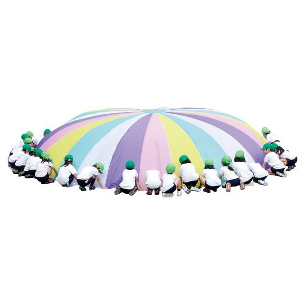 ■材質：ナイロンタフタ■付属品：収納バック　体操CD■使用人数目安：　　φ5m：15〜20人　　φ7m：25〜30人■重量：　　φ5m：2kg　　φ7m：3.2kg■サイズ：φ5000〜7000■補足：完成品／サイズ選択沖縄、離島及び中継を...