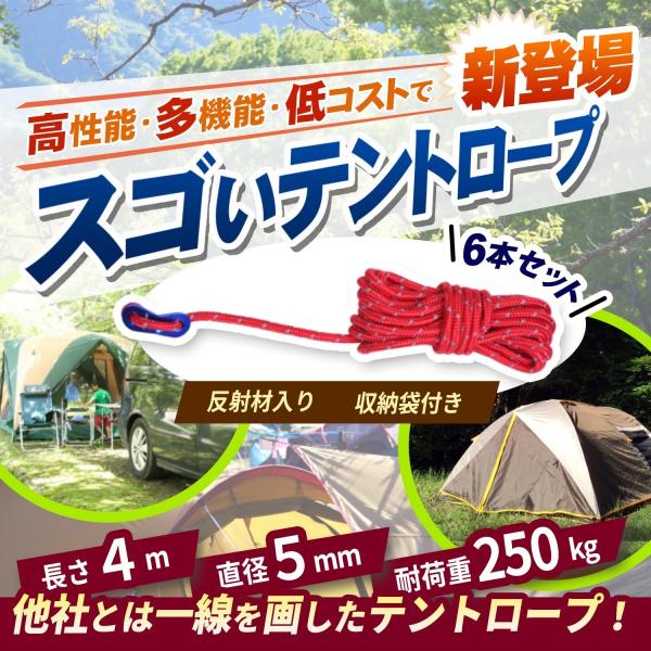 【発売日：2018年07月17日】セット内容： 反射材入り直径5mm・長さ4Mのロープ×8本アルミニウム製自在金具×8個オリジナル収納袋商品サイズ：高さ : 2.36 インチ横幅 : 5.71 インチ奥行 : 11.42 インチ重量 : 約...