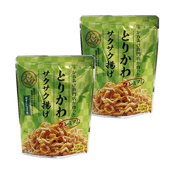 大分限定大分からあげ プレミアム とりかわサクサク揚げ　ゆずこしょう味　(30g×2袋)製造時に十分注意しておりますが稀に産毛がついている場合がございます。食しても健康には問題ございません。品質保持のため脱酸素剤を封入しておりますが脱酸素剤...
