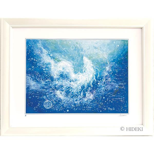 ヒーリングアーティストHIDEKIが描く、命の源である海の包容力と豊かな水のエネルギーで包み込む龍神アート吸い込まれるような深海のエメラルドブルーから明るい光が差し込む水面までのグラデーション。その豊潤な海の世界で、キラキラと輝く光の粒子や...