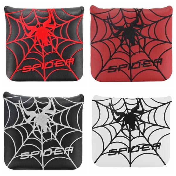 ゴルフヘッドカバー パターカバー マレット用 刺繍入り Spider スパイダー