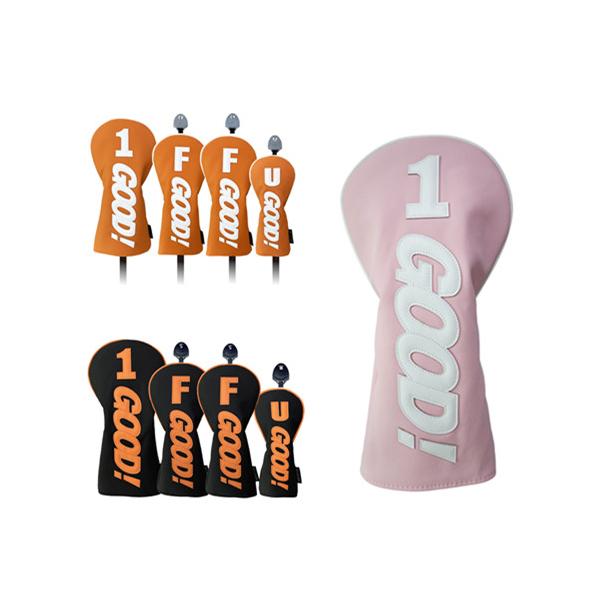 ゴルフヘッドカバー ドライバー  ウッド FW  ユーティリティ UT用 防水 変換ダグ 4点 セット GOOD 自由に組み合わせ