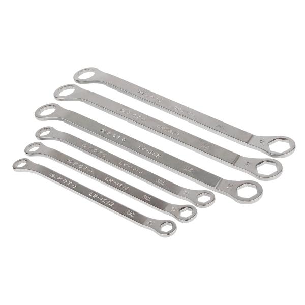 高強度なSCM材を使用して安心してご使用できる極薄型メガネレンチです。●エンジンやデフ・ミッション等部位ではレンチの厚みで作業が困難な場所でもご使用できます。●レンチ本体は同サイズの「なめにくい6角」と「早回しができる12角」。●厚みは12...