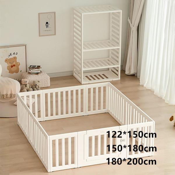 【2way 】 収納棚へ変身可能【固定ホルダー+吸盤付き 】固定式ホルダーなので、折りたためるタイプのサークルより随分安定します。さらに底面ホルダーに吸盤があって、サークルがズレたり倒れたりするのを防止できます【手足が挟まりにくい設計 】お...