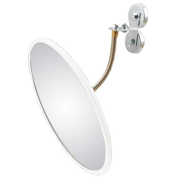 【北海道・沖縄・離島】別途送料となります【メーカー直送品】お客様都合による返品交換はできません※画像は代表画像です。ご購入前に仕様をご確認下さい【特長】・穴あけ不要のマグネットタイプの防犯ミラー。・フレキシブルアーム使用(L230mm)で角...