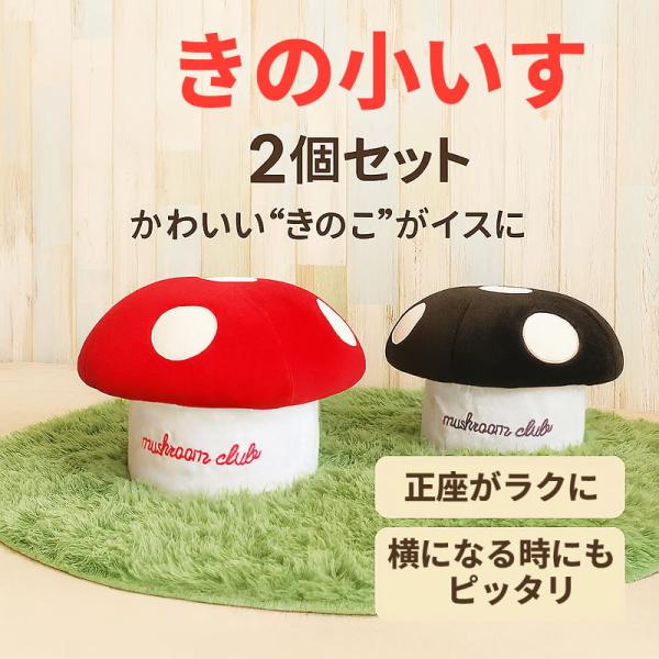 【発売日：2025年08月20日】◎内容：きの小いす2個セット。人気のきのこ型低反発スツールに、2個セットが登場しました。ご夫婦で、親子で、それぞれお好きな色を選んでお使いいただけます。来客用の椅子としても、並べて置くだけでお部屋が可愛らし...
