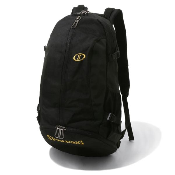 ◎内容：SPALDING上位モデル。大容量バスケットボール用バッグ。ブラックゴールド。黒リュックのアクセントに、派手過ぎないSPALDINGゴールドロゴ。カッコいい定番の金色。バスケをするプレイヤーの為に開発されたバックパック・リュックサッ...
