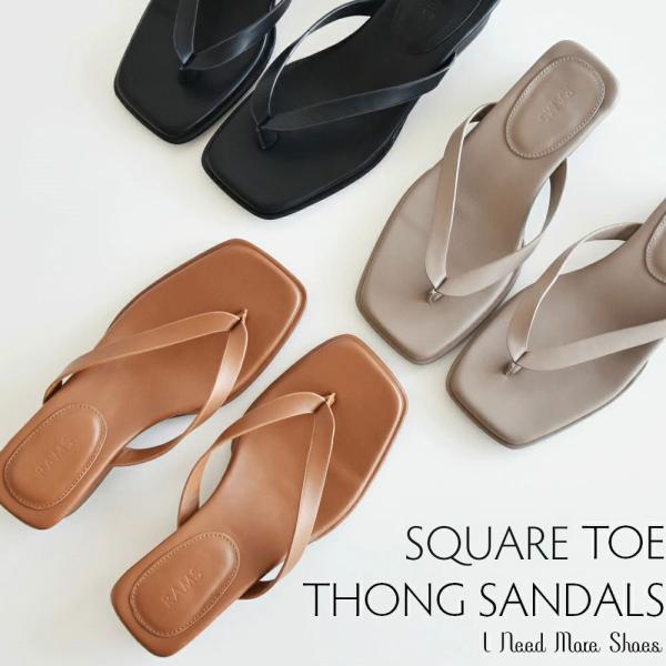 【NEW】 スクエアトゥ ミュールサンダル トングサンダル サンダル レディース ヒール 2021 春 夏 疲れない ミュール ローヒール ぺたんこ 5cmヒール 大きいサイズ 歩きやすい 痛くない プレゼント 30代 【21S003】【3...