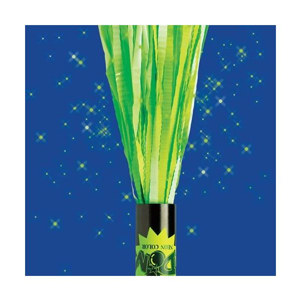 ☆入数：１本　☆大きさ：長さ約２５ｃｍ、直径：約７ｃｍ　☆テープ：業界初！蛍光色のネオングリーンの極太テープが飛び出します　☆飛距離：約３ｍ　☆音：通常のクラッカーより少し大きめ　　【バズーカ型クラッカーシリーズの　　替え弾としても使用でき...