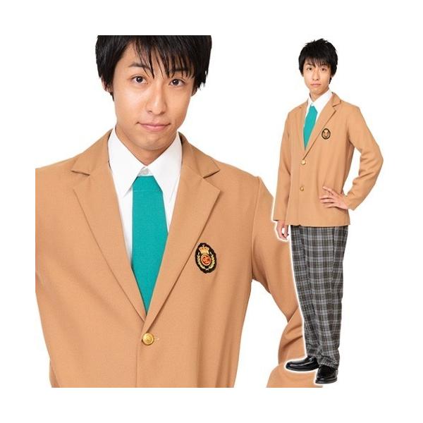 上品なベージュのジャケットにチェックのパンツがついた制服。胸のエンブレムがポイントです。ネクタイはグリーンで爽やか！シャツは付属しません。【関連ワード】ブレザー 学生服 コスプレ 学園 制服 ヤンキー 今日から俺は アイドル コスチューム ...