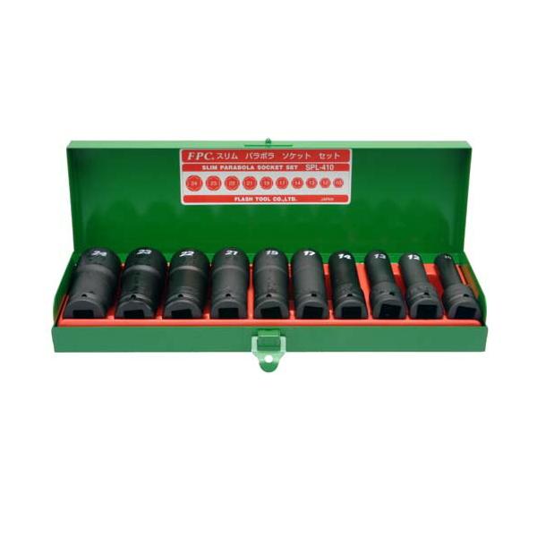 1/2SPL-10・12・13・14・17・19・21・22・23・24 10pc.Set 全長＝80mm インパクトディープソケットですスリムパラボラ面接触タイプ