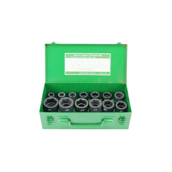 4WS-S14 ショートインパクトソケットセット1/2WS-10 12 13 14 15 16 17 19 21 22 24 26 27 エクステンションバー 1/2WETB-150 メタルケース ASC-414(220X105X65)総重...