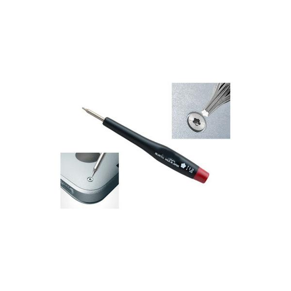 先端サイズ1.2ミリ 軸長 12ミリ 軸径 段付き 全長 114ミリ 回転キャップ付 主な用途；アップル社製ノートパソコン（Mac Book Air/MacBook Pro Retinaディスプレイモデル）に使われているペンタローブ（丸い5...