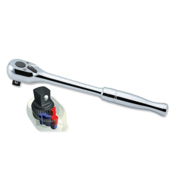 全長:250mm ヘッド幅:38mm ヘッドの高さ 35.9mm 厚み 21.3mm 重量:553g 人気が高い研磨タイプ。(3段爪)同軸上に配置された爪の先端を3段にし、爪とギヤとの接触面を拡大したことで2段爪と比較し約10%程強度が増し...