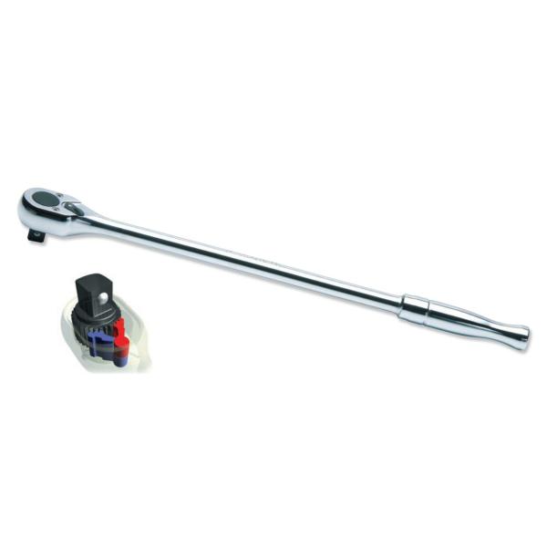 全長:410mm ヘッド幅:38mm ヘッドの高さ 36.2mm 厚み 21.6mm 重量:790g 小さな力で大きなトルク ミガキグリップ・超ロングタイプギア歯数24(15°)[S.O.D.H-SystemR（ソドーシステム）][Two-...