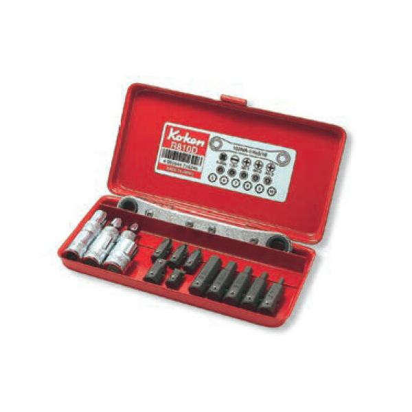 板ラチェットセット 17pcs.R810D Bits 101P 1 2 3 101S 1x7 128H 3 4 5 6 8 アダプター 101A Sockets (mm ) 2400M 5 6 7 8 9 10 Accessories 10...