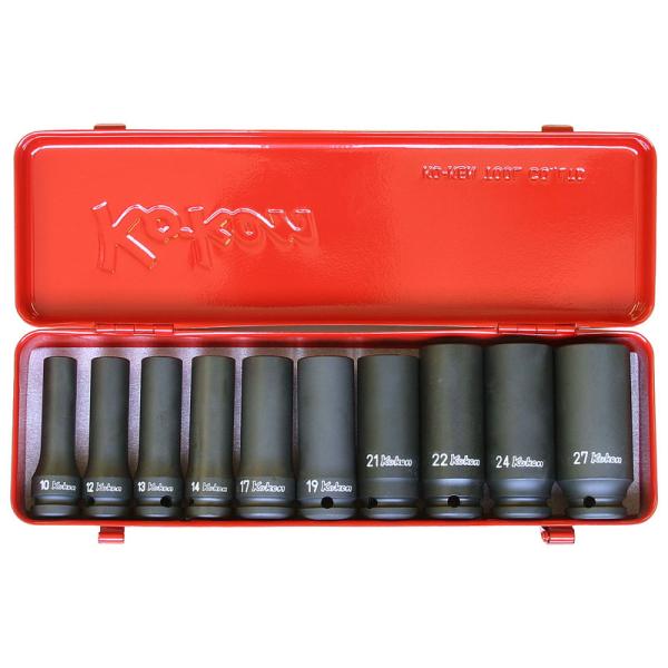 ボルトやナットをしっかりホールドし、高いトルクを確実に伝達する、Ko-ken（コーケン）山下工業研究所製（日本製）のインパクトソケットです。14300M-(6角) 10 12 13 14 17 19 21 22 24 27mm 10 Pie...