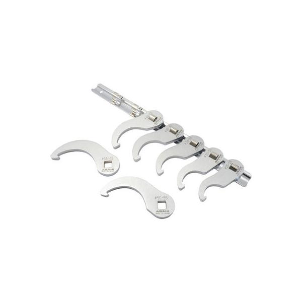 1.固着した溝付き丸ナットに！ハンドル類で延長使用が可能に！2.トルク管理が可能！ナットの締付け過剰を防止！ハンドル類を使用することにより、通常の引掛スパナでは力不足な場面で活躍します。VCK3-25 30 34 40 44 50 58 材...