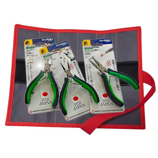 - 新潟三条 Made in Japan - ビーズ用道具 アクセサリー作りがより楽しくなる人気のセット 1-丸ペンチ（先細タイプ） より小さなループ加工に！HRCD14 2-平ペンチ 金具に傷がつきにくいラジオペンチHLCD14 3-ニッ...