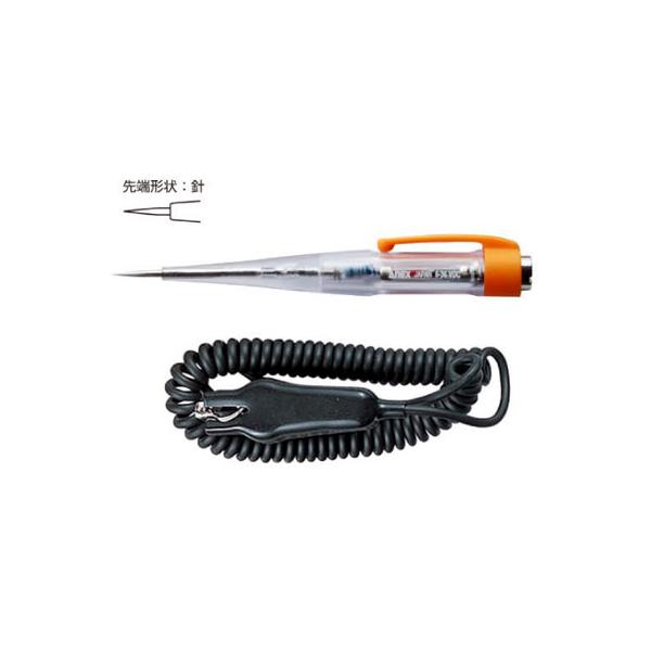 大型ワニぐちグリップ＆カールコード2ｍの採用LEDランプで知らせる自動車用テスターLEDランプにより配線に電圧がかかっているかどうかを簡単にテストできます。DC(直流)極性判定を簡単にチェックできます。オートバイ・軽自動車から大型車（トラッ...