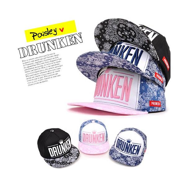 DRUNKEN ロゴ 帽子 paisley ペイズリー柄 キャップ cap