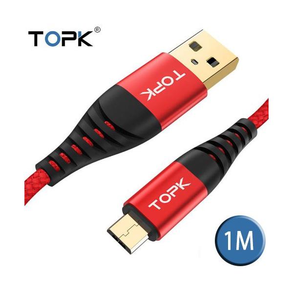 TOPK 1m iphone アンドロイド タイプC Microusb Type-c 充電ケーブル スマホケーブル スマホ USBケーブル 充電器 充電コード スマートフォンサイズ：1ｍカラー：ブラック, レッド