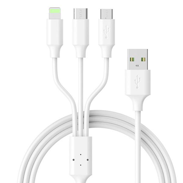 TOPK 1m iphone アンドロイド タイプC  3in1 充電ケーブル スマホケーブル スマホ USBケーブル 充電器 充電コード スマートフォン Microusb Type-cサイズ：1ｍ