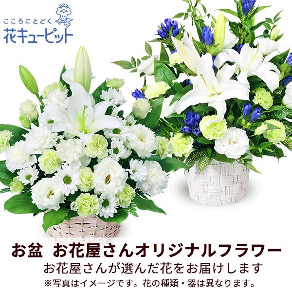お届け先近くのお花屋さんが心を込めて作る、オリジナルデザインのお供え花です。花の種類はお花屋さんにおまかせください。地域のしきたりに合わせて最適な花をお届けいたします。ogmkap008地域のしきたりに合わせた花をお届け　お盆のお供えとして...