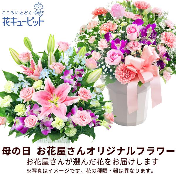 母の日にぴったりの華やかなアレンジメントをお届けします。花材はお花屋さんにおまかせください。map008お花のプロが作るおまかせ商品！　2026年母の日。花キューピット限定厳選フラワーギフト。花のプレゼントが、感謝をまっすぐに伝えます。最終...