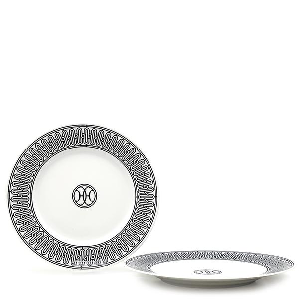 ■商品情報[管理番号]240500525935 [ブランド]エルメス（HERMES）[カラー]ブラック×ホワイト [素材]ポーセリン[生産国]フランス[サイズ]詳細備考：直径/22.5cm 高さ/3cm [重量]37(一枚)g[付属品]ボッ...