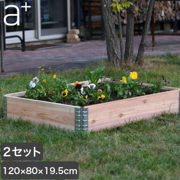 a+design(エープラスデザイン) ガーデンボックス 1200×800 ナチュラル 2セット ad-1208nl-2set人気のガーデンボックスを2組セットで。並べたり、別の植物を植えたり、重ねて使用したり。お好みの使い方でご自由に楽し...