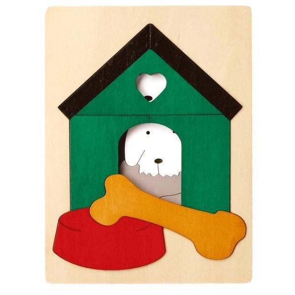 ジョージ・ラック・パズルの2重パズル・いぬ小屋です。自分の子供を楽しませることから始まった、ジョージラックのユーモラスで暖かみのあるパズルはイギリスのグッドトイ賞やおもちゃライブラリー推薦玩具金賞を受賞しています。層になったパズルは「順番」...