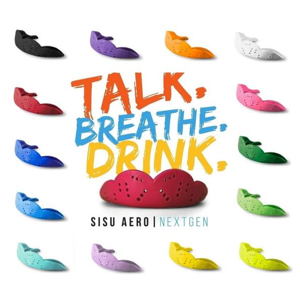 【SISU AERO MOUTHGUARD】開発・製造：米国　素材：熱可塑性ポリマー(PVC,Latex,BPA,BPS,Phthalateは含まれていません)厚み：1.6ｍｍ　サイズ：M(身長150〜180cm/5〜6フィート）     ...