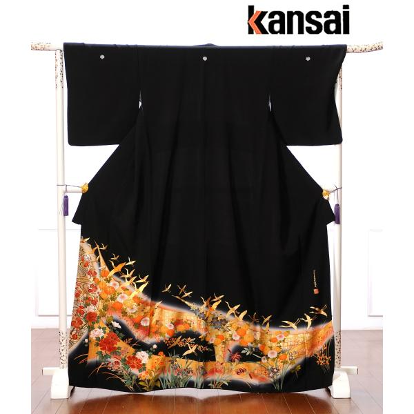 留袖 レンタル 山本寛斎 黒留袖レンタル フルセット8AA51 着物 KANSAI 貸衣装 百花流鶴 149cm〜171cm位まで 足袋プレゼント 往復送料無料 ●必ず下の商品情報を表示いただきご予約状況をご確認ください。↓↓↓↓↓↓↓↓↓...